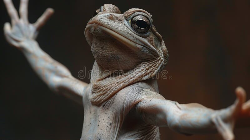 AI Generated Illustration of a Frog with Extended Hands Stock Photo ...