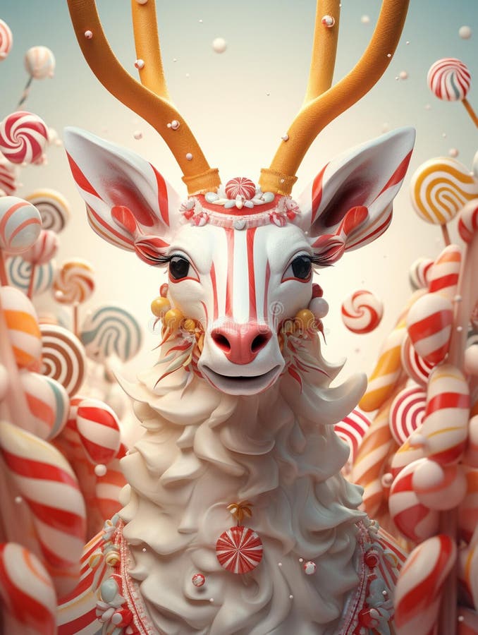 AI Generated Illustration of a Fun and Whimsical Deer Made from ...