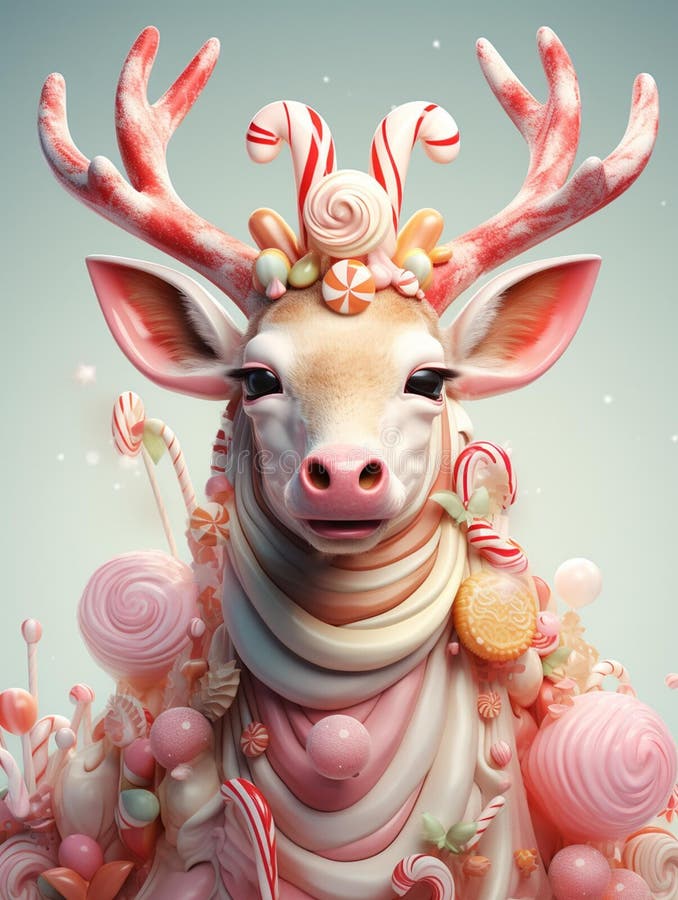 AI Generated Illustration of a Fun and Whimsical Deer Made from ...