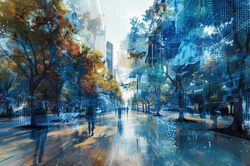 AI Generated Illustration of a Future Where Technology and Nature ...