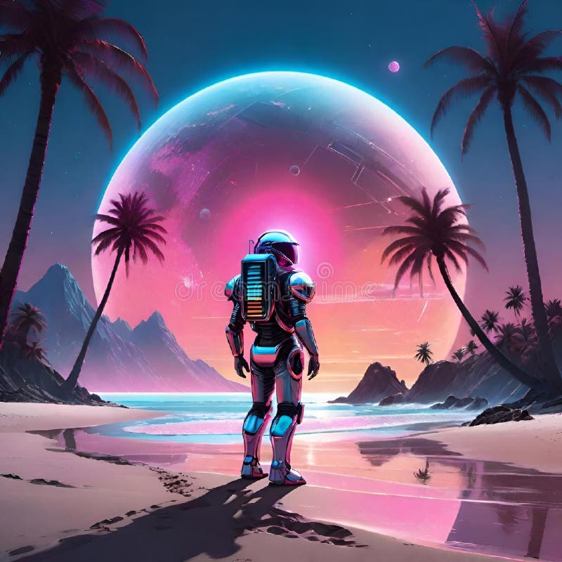 AI-generated Illustration of a Futuristic Astronaut Standing on an ...