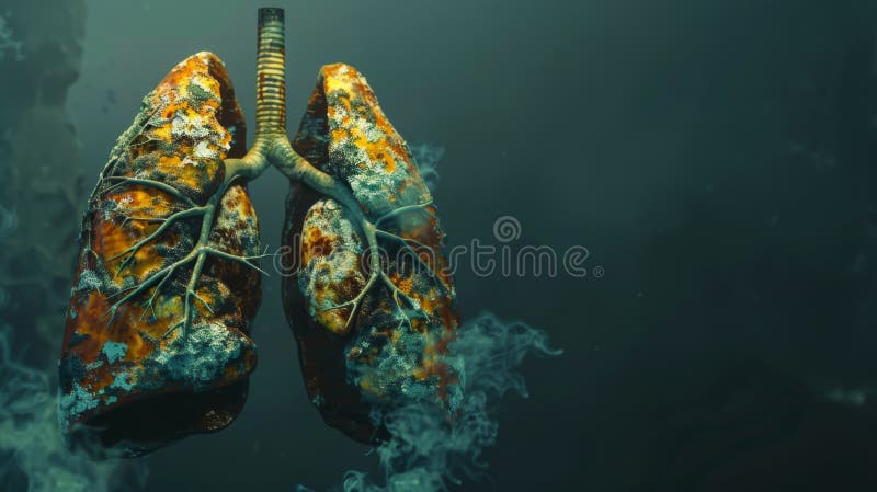 AI Generated Illustration of Futuristic Cyberpunk Lungs with Mechanical ...