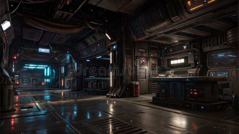 AI-generated Illustration of a Spaceship Interior with Advanced ...