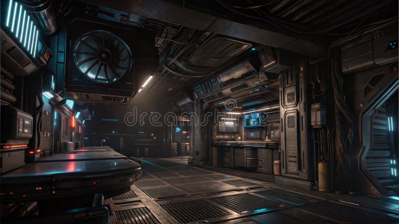 AI-generated Illustration of a Spaceship Interior with Advanced ...