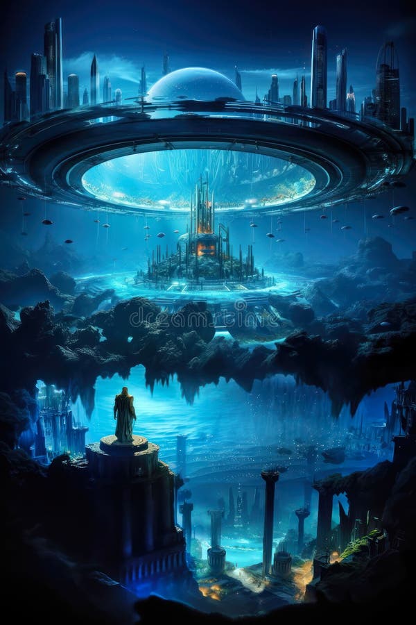 AI Generated Illustration of a Futuristic Stargate, with Two Distinct ...