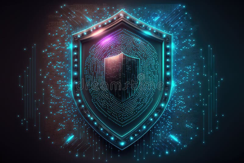 AI Generated Illustration of a Futuristic Technological Shield ...