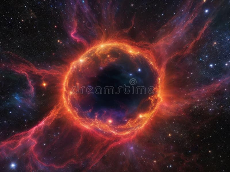 AI Generated Illustration of a Galactic Center with a Swirling Array of ...