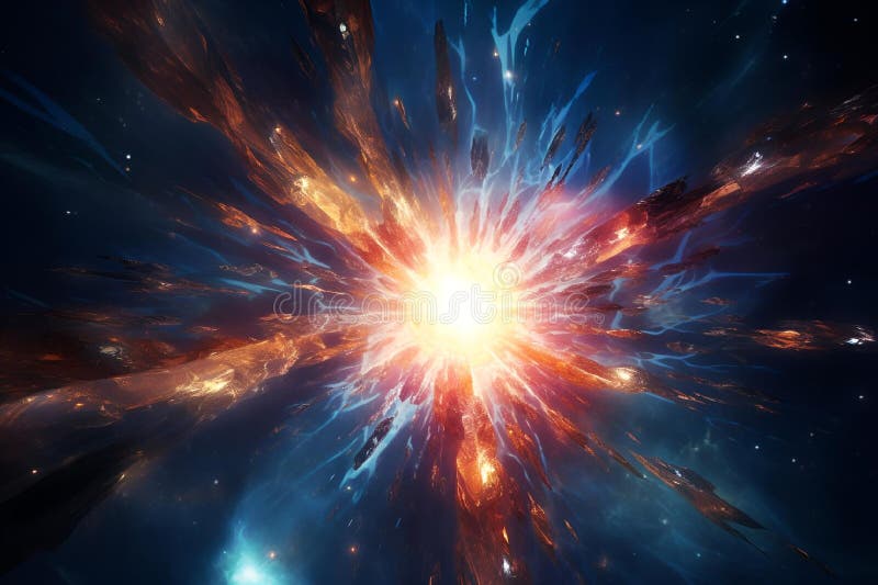 AI Generated Illustration of a Galactic Explosion Against a Dark Sky ...