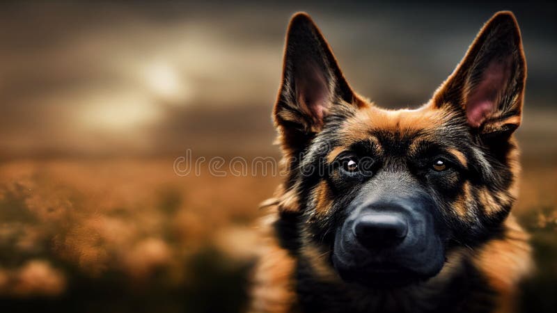 AI Generated Illustration of a German Shepherd Dog Stock Illustration ...