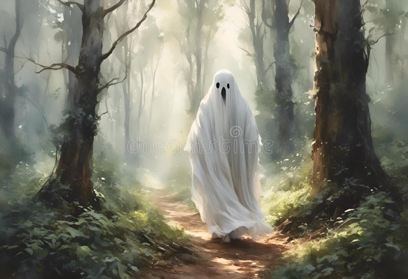 AI Generated Illustration of a Ghostly Apparition Walking through the ...
