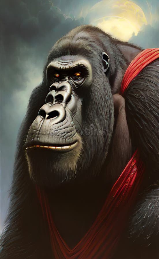 AI Generated Illustration of a Giant Alien Gorilla Mutant with Three ...