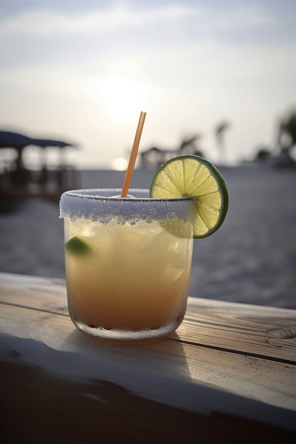 AI Generated Illustration of a Glass of Refreshing Beverage with a Lime ...
