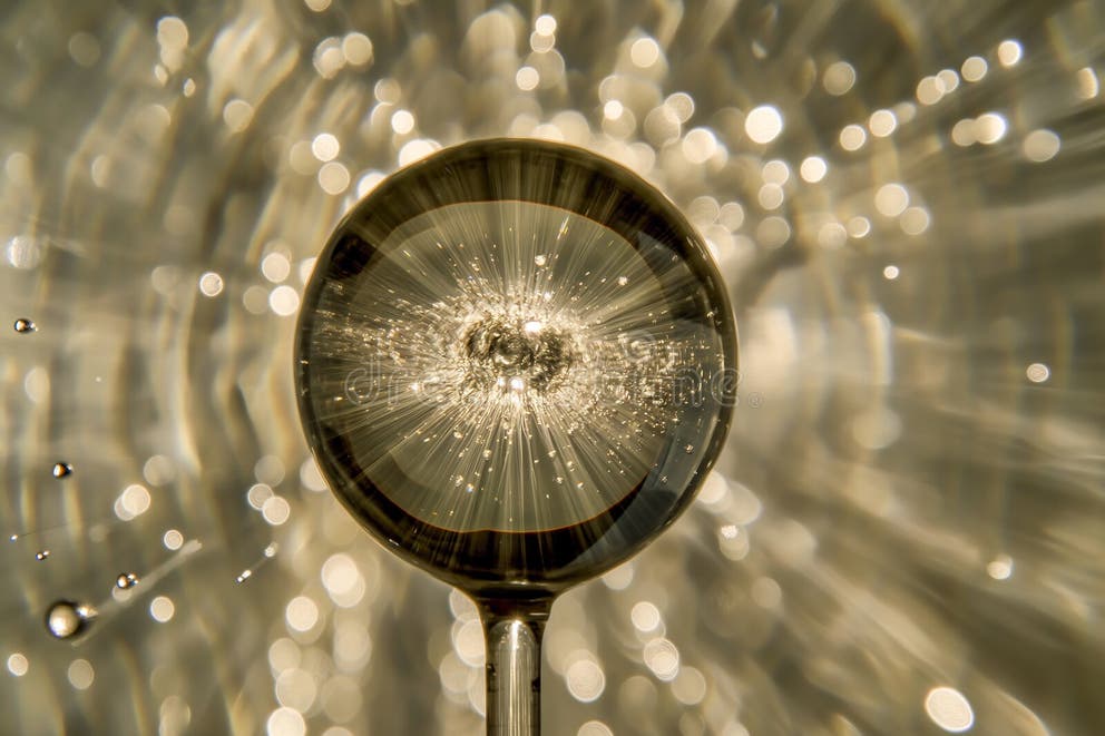 AI Generated Illustration of a Glass Sphere Magnifying an Exploding ...