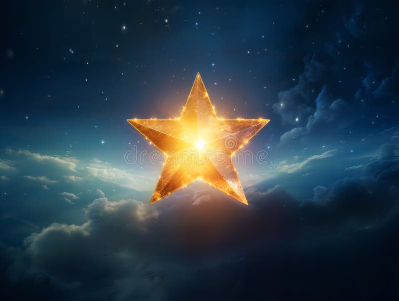 AI-generated Illustration of a Glowing Star Illuminated Against the ...