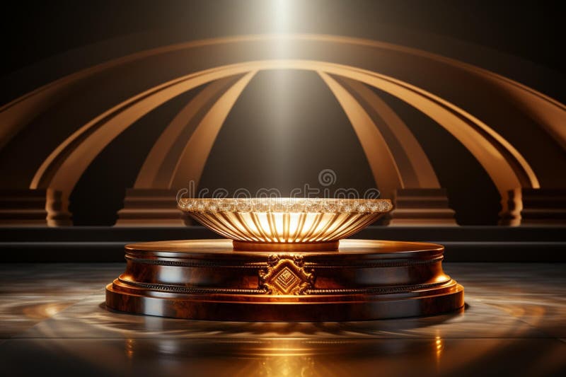 AI Generated Illustration of a Gold-colored Product Display Platform ...
