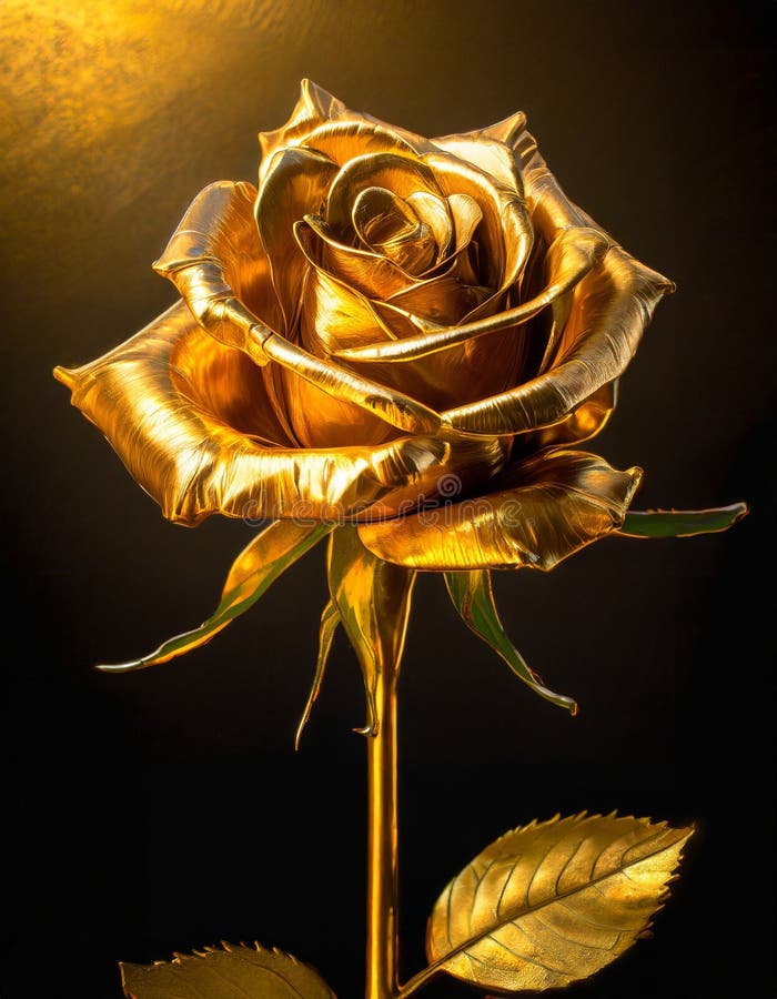 A golden rose stock illustration. Illustration of life - 294088417