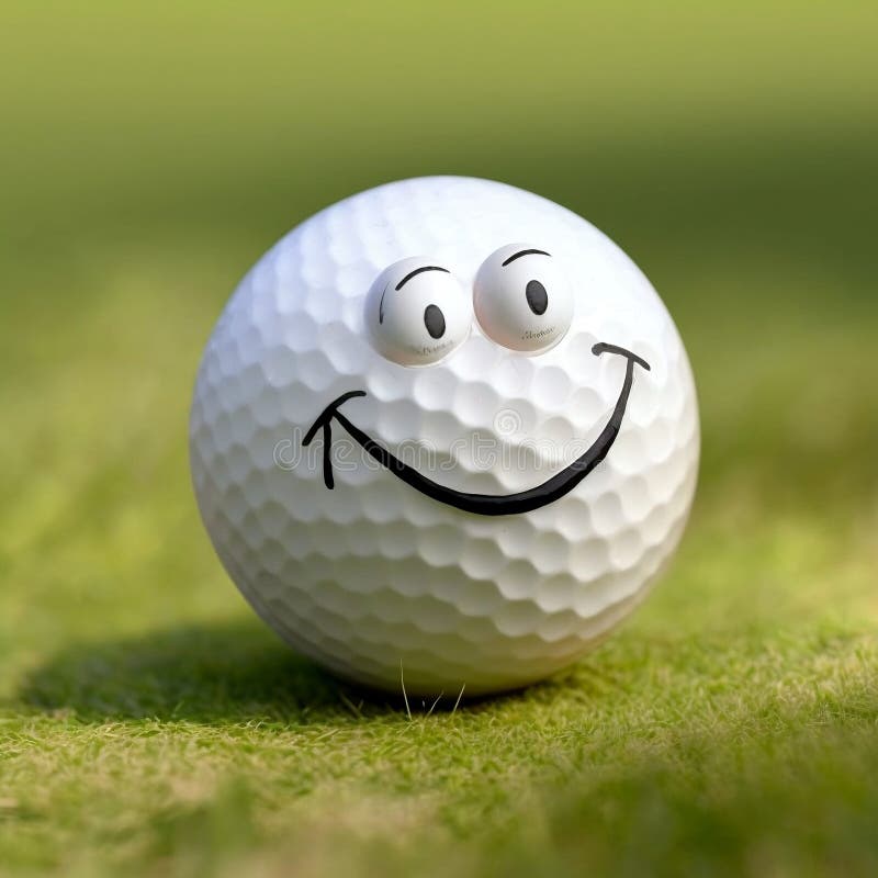 AI Generated Illustration of a Golf Ball with a Smiling Face Design on ...