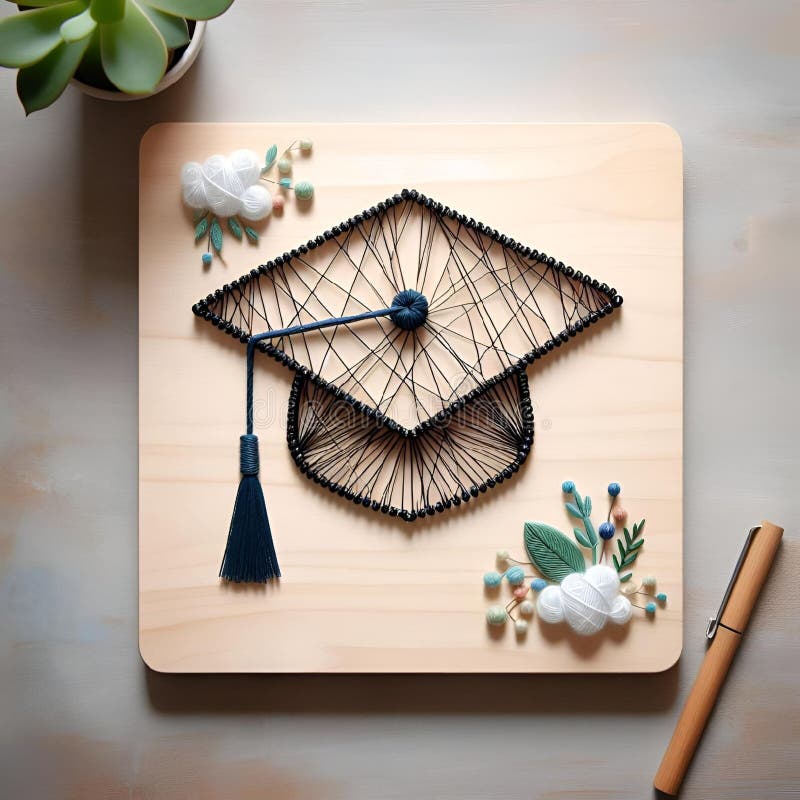 AI Generated Illustration of Graduation String Art Stock Illustration ...