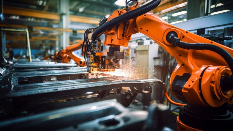 AI Generated Illustration of a Group of Industrial Workers are Hard at ...