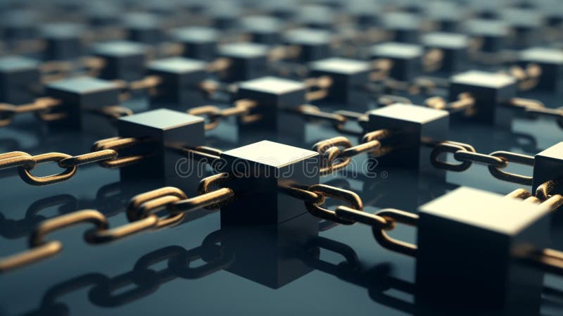 AI Generated Illustration of a Group of Metal Cubes Connected with ...