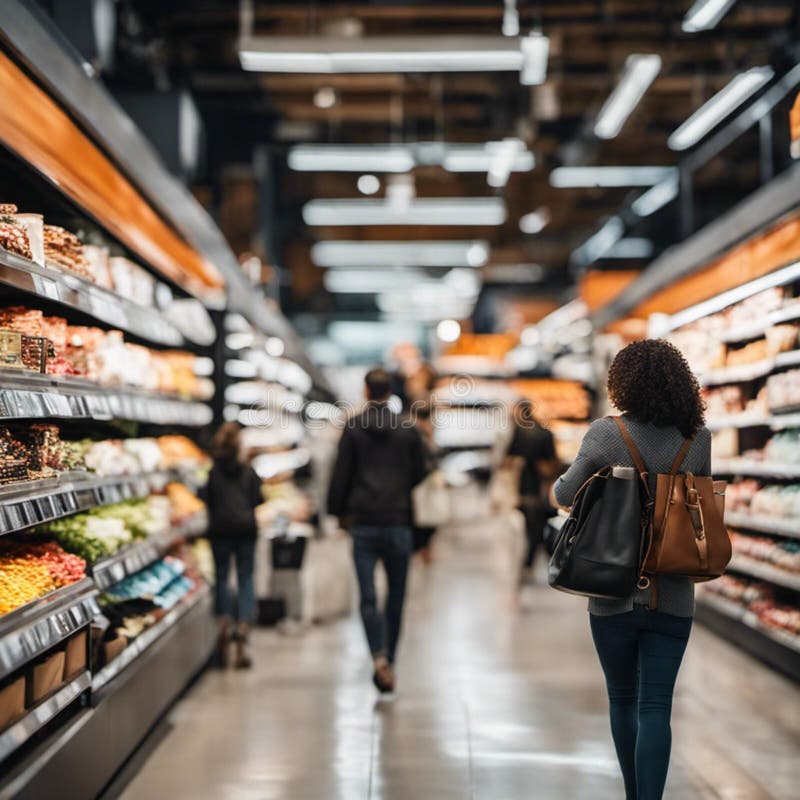 AI Generated Illustration of a Group of People Walking through an Aisle ...