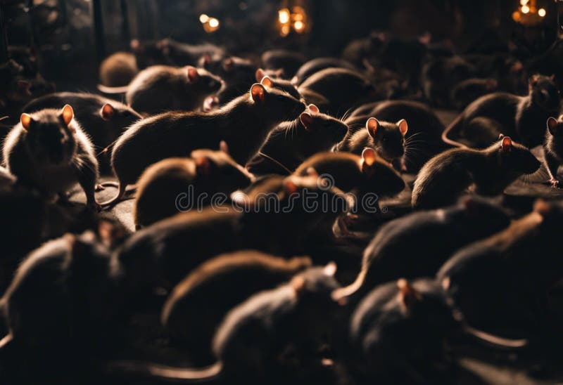 AI Generated Illustration of a Group of Rats in a Semi-circle Formation ...