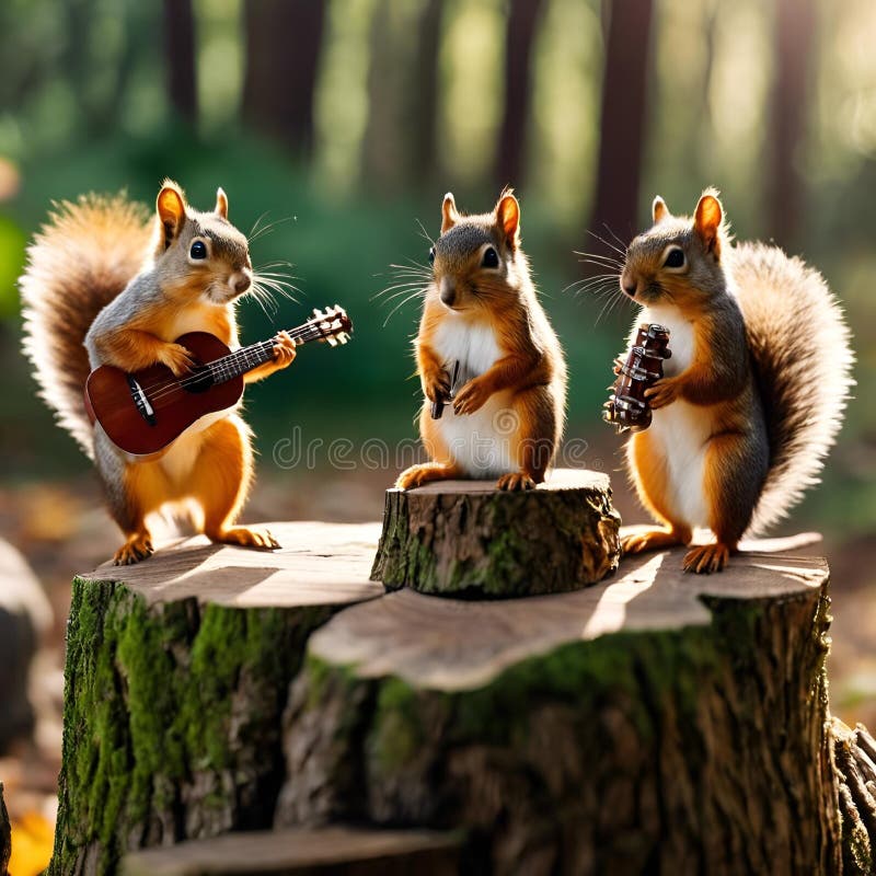 AI Generated Illustration of a Group of Squirrels Playing Musical ...