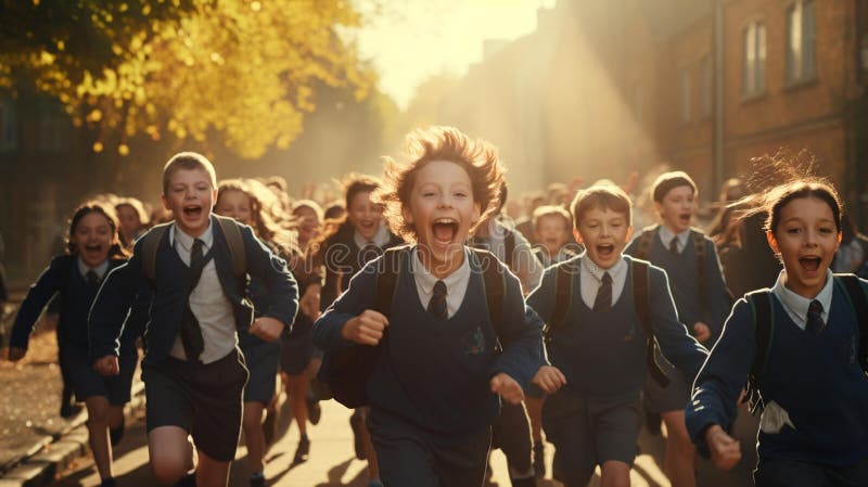 AI Generated Illustration of a Group of Young School Children Laughing ...