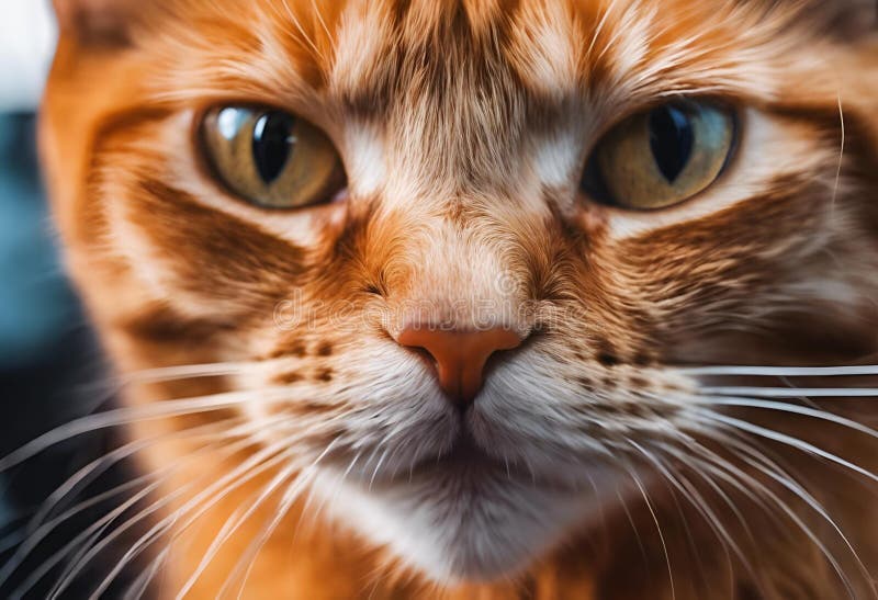 AI Generated Illustration of a Grumpy Orange Cat with Large Captivating ...