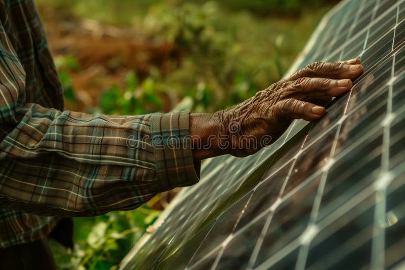 AI-generated Illustration of the Hand of an Elderly Black Man Touching ...