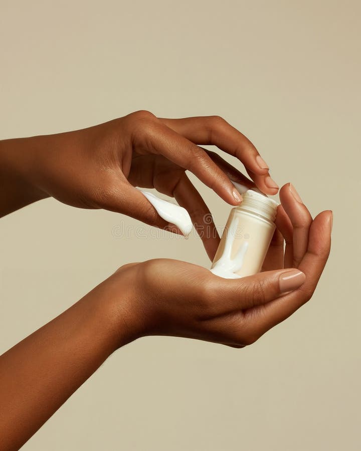 AI Generated Illustration of Hands Holding and Adding Cream Stock ...
