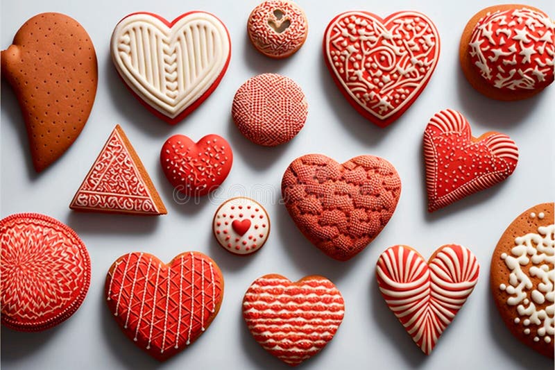 AI Generated Illustration of Heart-shaped, Circular and Triangular Red ...