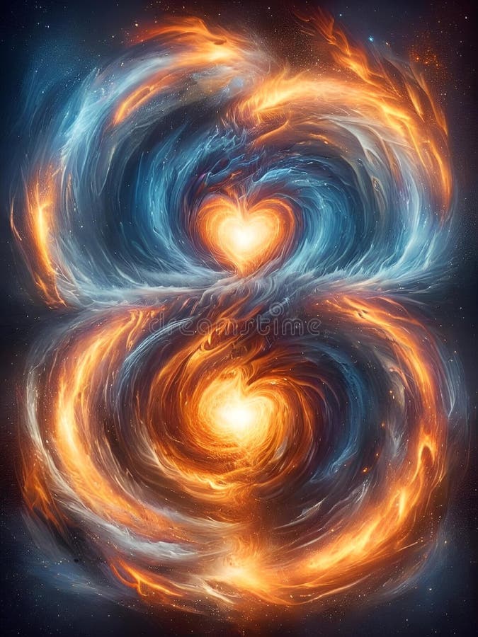AI Generated Illustration of Hearts of the Universe Stock Illustration ...