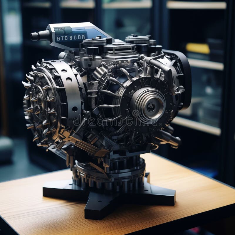 AI-generated Illustration of a Heavy-performance Turbo Engine Stock ...