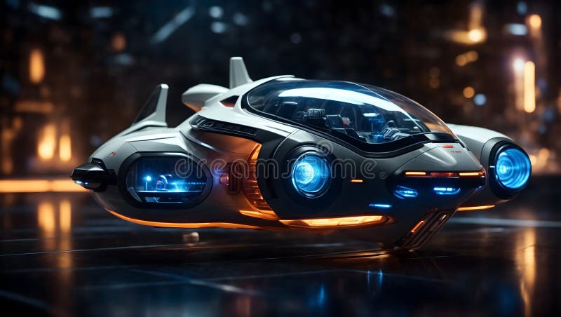 AI Generated Illustration of a High-tech Robotic Vehicle with a Sleek ...