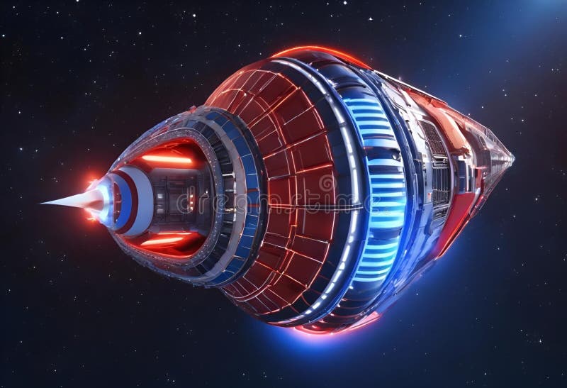 AI Generated Illustration of a High-tech Spacecraft Hovering in the ...