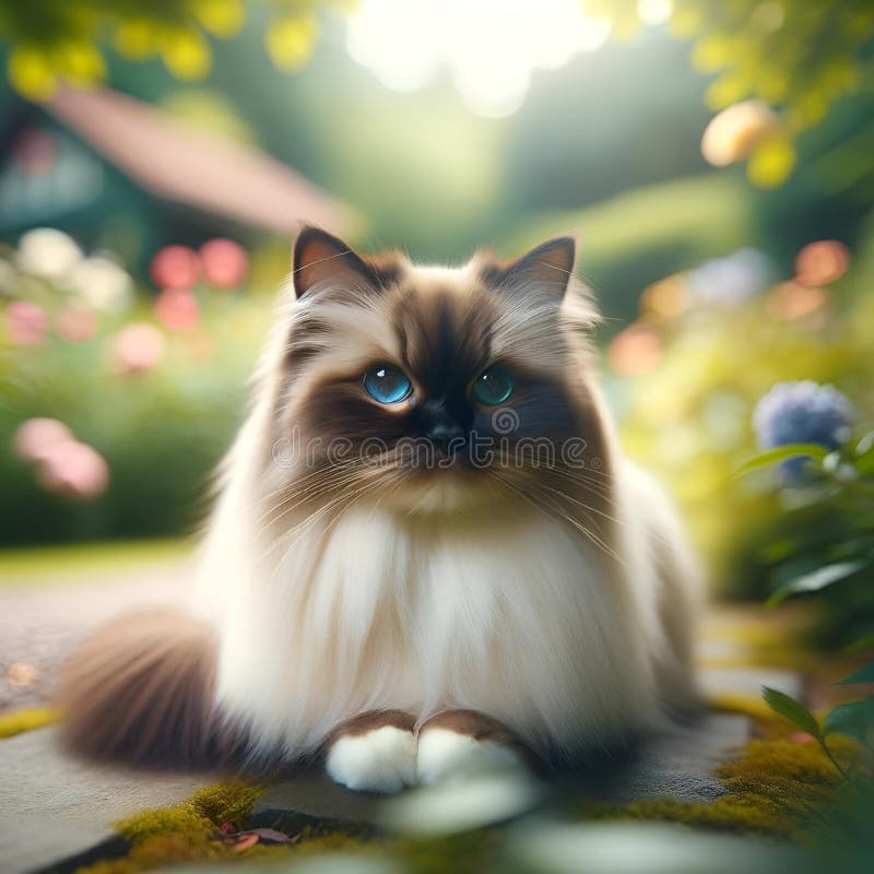AI Generated Illustration of a Highly Realistic Birman Cat Outdoors ...