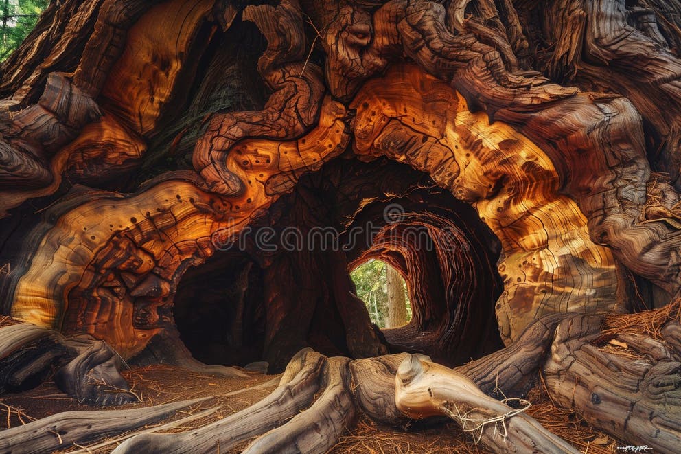 AI Generated Illustration of a Hole in a Crooked Tree Stock Image ...