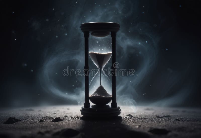 AI Generated Illustration of an Hourglass Sand Clock Shape Emitting ...