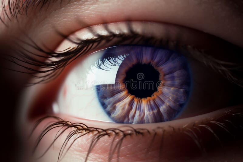 AI Generated Illustration of a Human Blue Eye with Reflection Stock ...