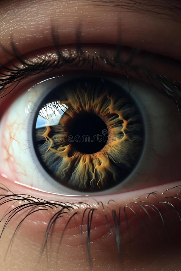 AI Generated Illustration of a Human Eye Macro Stock Illustration ...