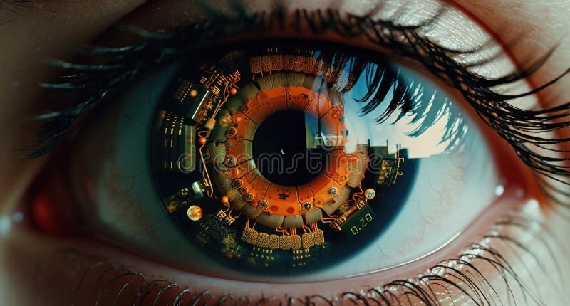 AI Generated Illustration of a Human Eye with Patterns Inside it Stock ...