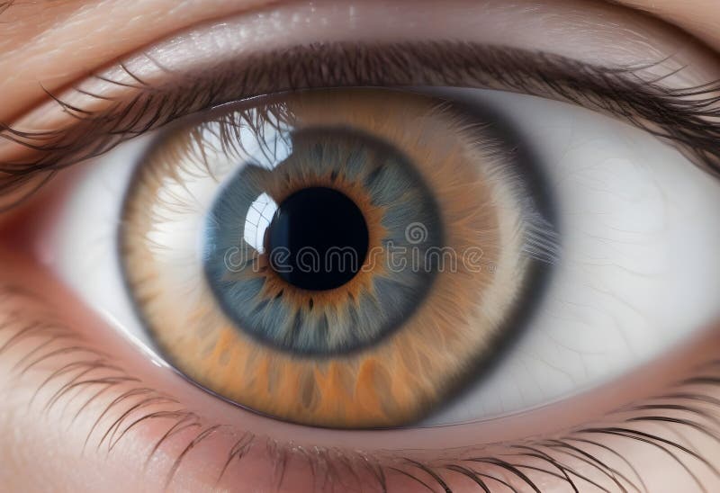 AI Generated Illustration of a Human Eye Pupil Closeup Stock ...