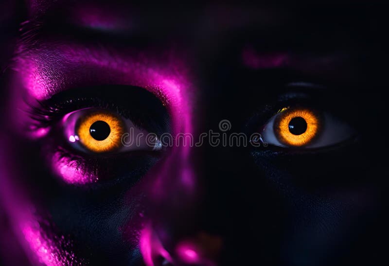 AI-generated Illustration of Human Eyes in the Dark with a Mysterious ...