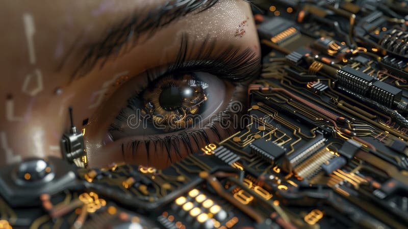 AI-generated Illustration of Human Features Seamlessly with Digital ...