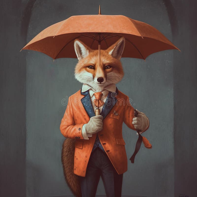 AI Generated Illustration of a Humanized Fox in a Professional Outfit ...