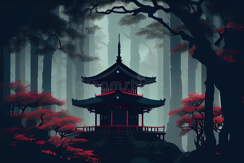 AI Generated Illustration of Hyper-realistic Japanese Temple in a ...