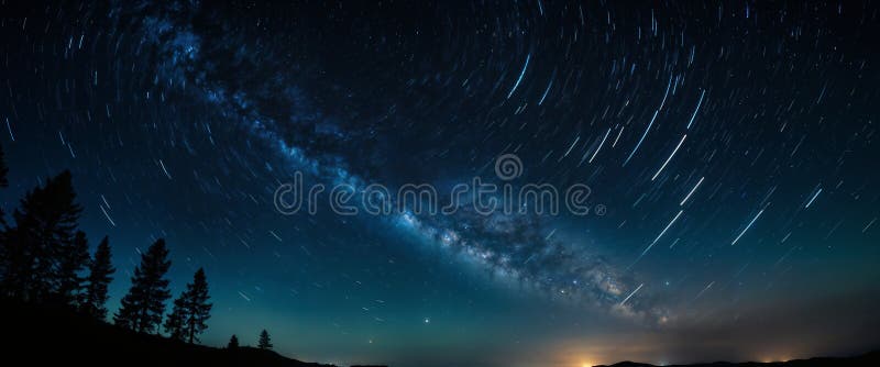 AI Generated Illustration of a Hyper-realistic Night Sky with Bright ...