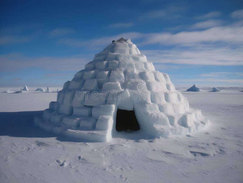 AI Generated Illustration of an Igloo in an Empty Field Covered in Snow ...