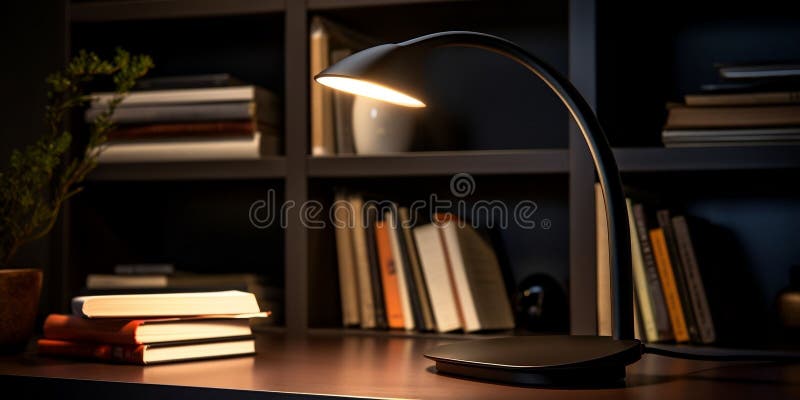 AI Generated Illustration of an Illuminated Desk Lamp Shining Brightly ...